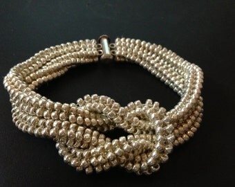Love Knot Bracelet in silver colored beads