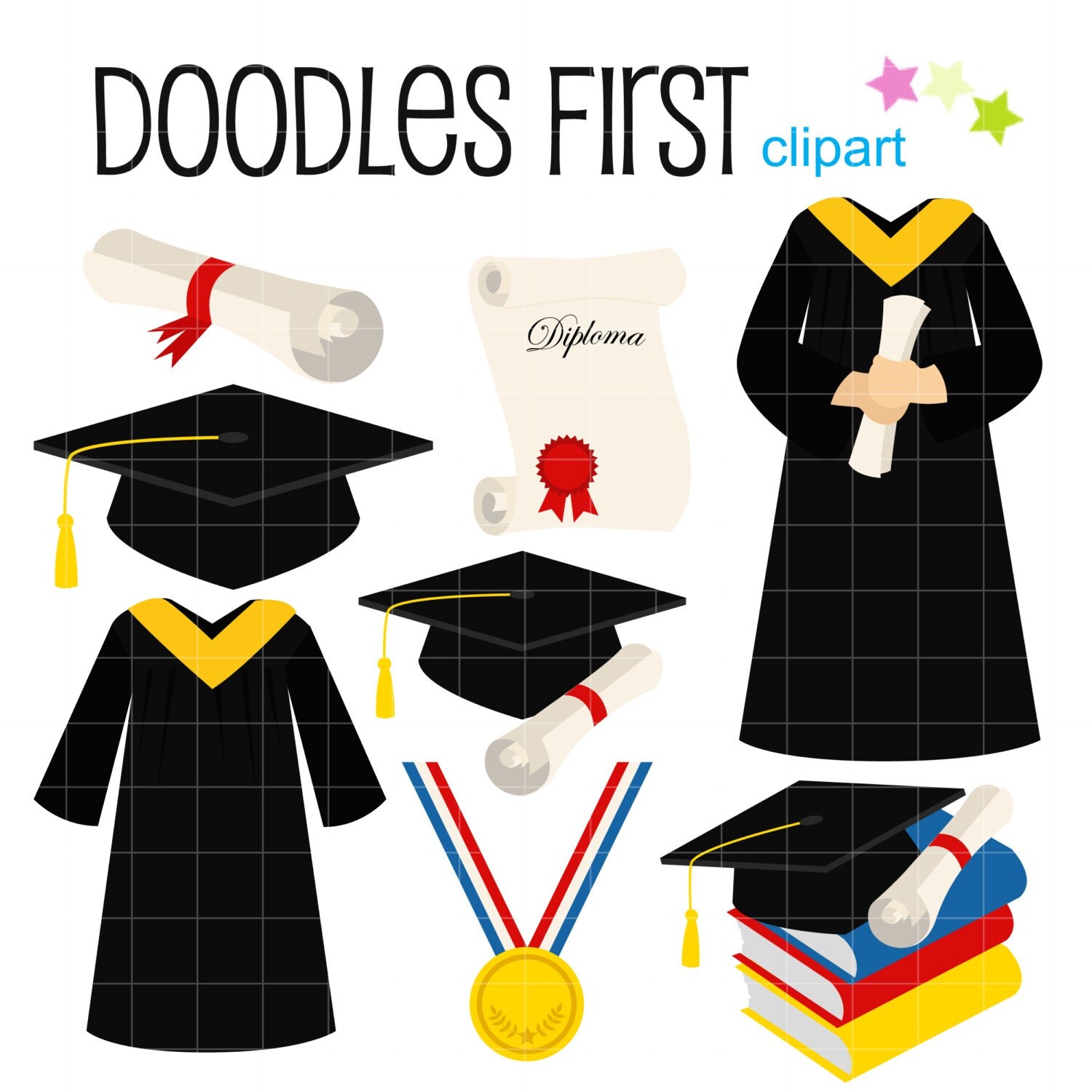 Graduation Digital Clip Art for Scrapbooking Card Making