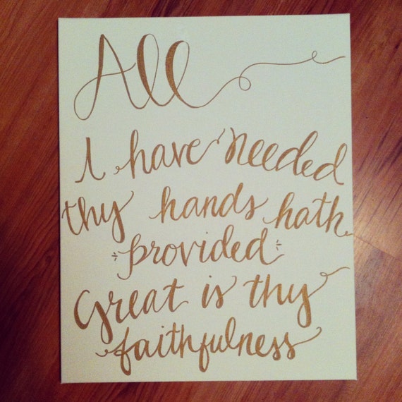 Great is Thy Faithfulness Canvas // handlettering // hymn