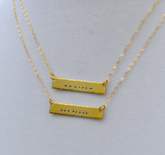 Items similar to Morse Code Necklaces - Set of Two - Initial Necklace ...