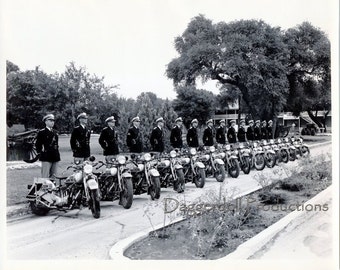 Motorcycle Cops Photo 1938- 8X10 Print- Vintage Reproduction ...