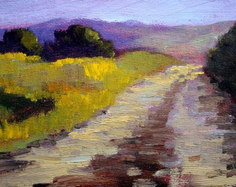 Prairie Field Landscape Autumn Oil Painting by smallimpressions