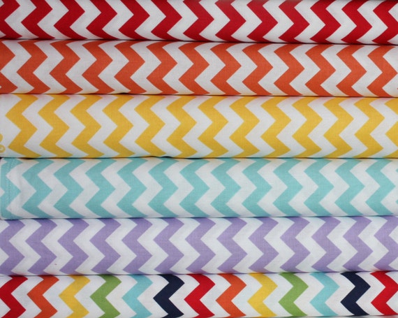 Small Chevron fabric quilt or craft bundle by by FabricShoppe