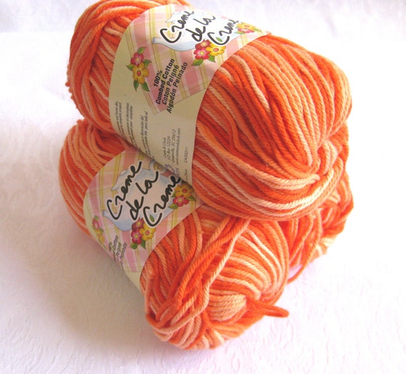 ORANGE TONES Cotton Yarn candy corn yarn yellow by crochetgal