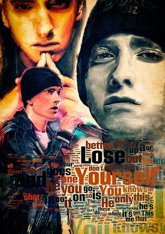 Items similar to Print Eminem music poster portrait Birthday Gift art ...