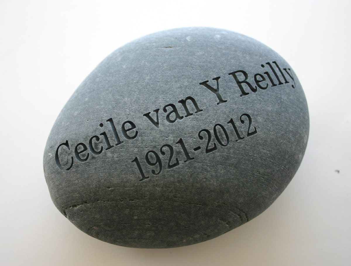 Custom Engraved Memorial Stone Grave Stone Marker River Rock