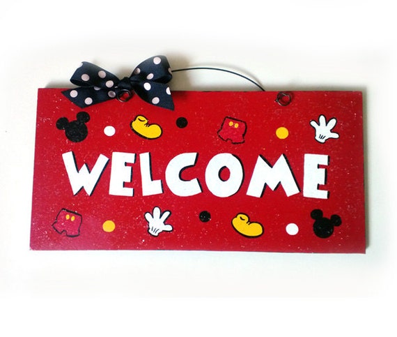 Welcome Sign. Mickey Mouse parts with clear by DiamondDustDesigns