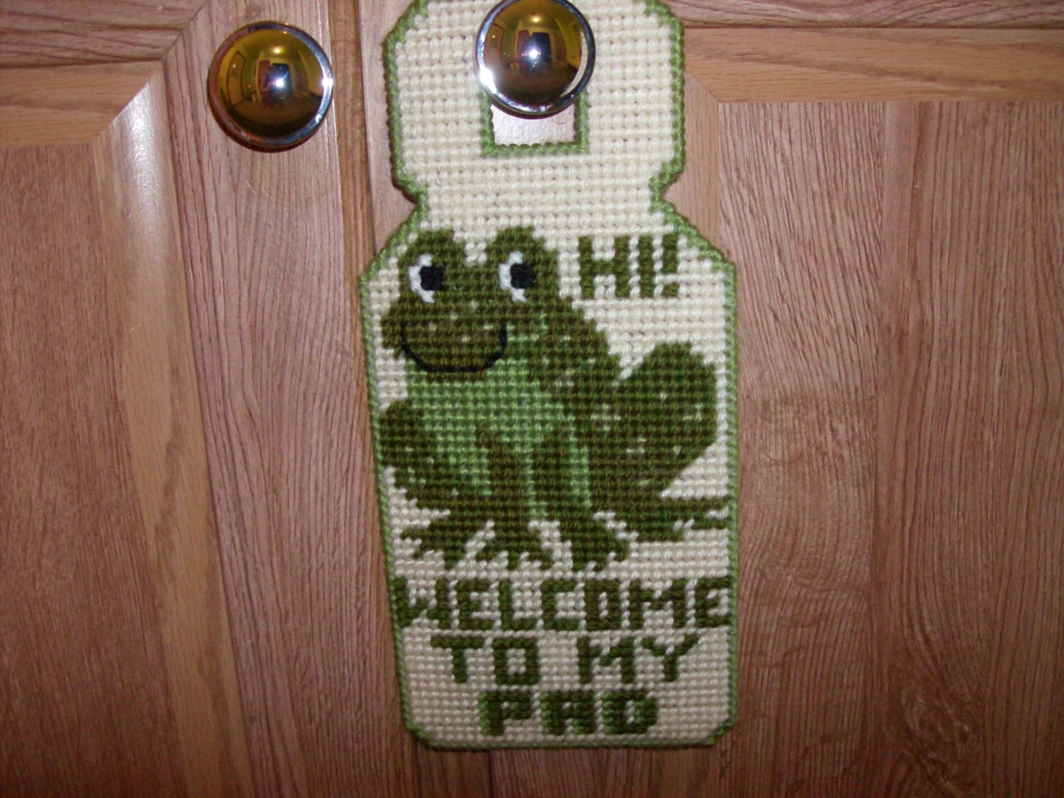 Cute Frog Welcome To My Pad Door Sign