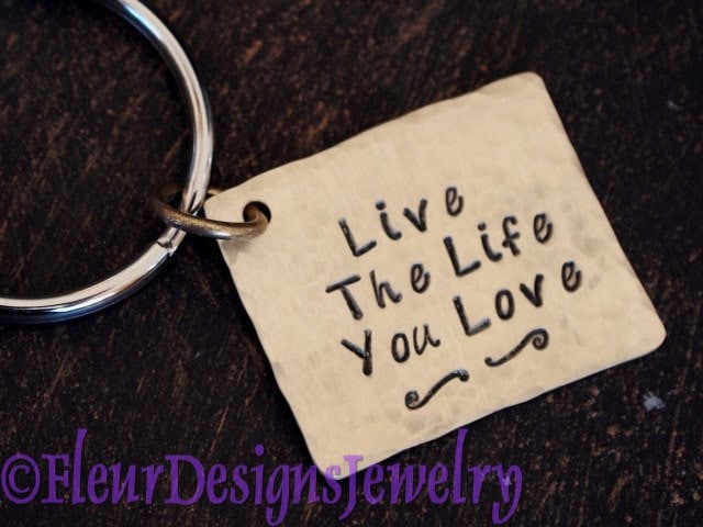 Live The Life You Love Hand stamped by FleurDesignsJewelry on Etsy