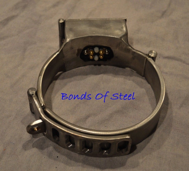 Stainless Steel Shock Collar BDSM Bonds of Steel by bondsofsteel