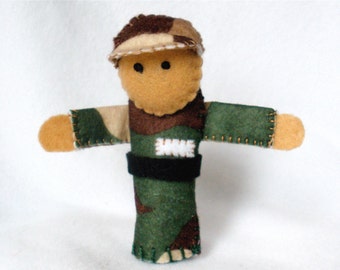 Felt Dragon Finger Puppet 3D Hand Stitched by HeartStringsHandmade