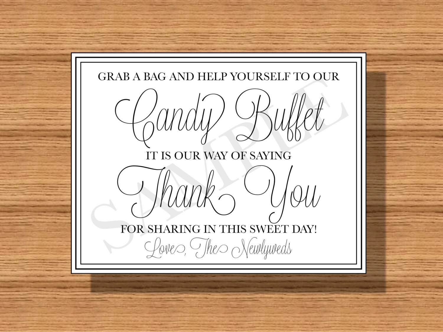 Wedding Candy Buffet Sign DIY Print Ready