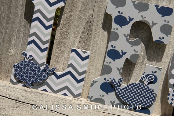 Items similar to Custom Nursery Wooden Letters, Baby Boy or Baby Girl ...