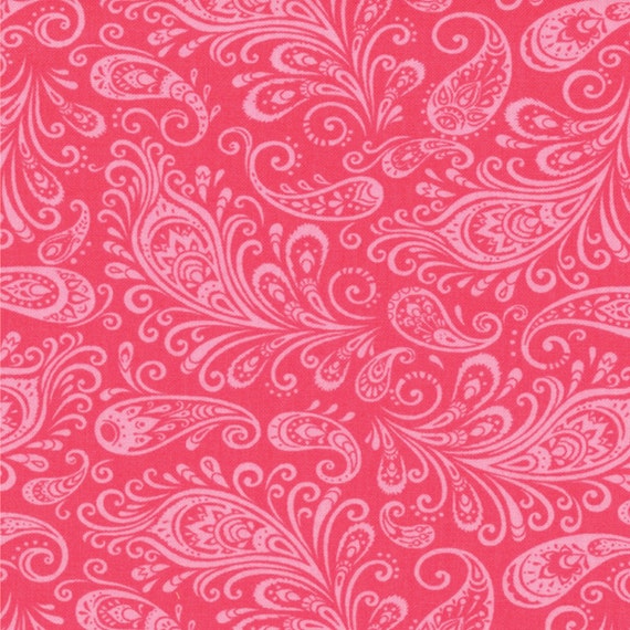 Pink Paisley Fabric Floral Peacock Paisley High