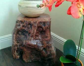 Tree stump table - Reclaimed Wood table - End table - drink table ...