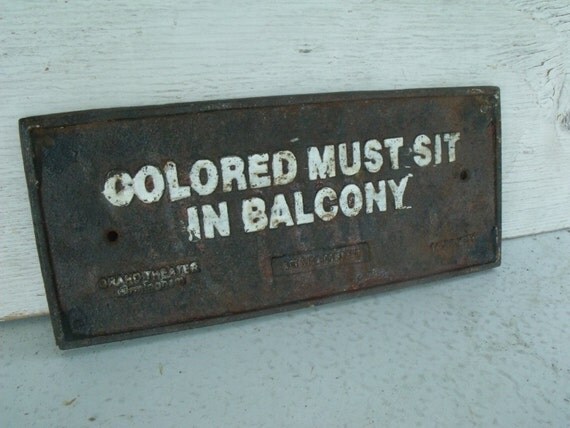 Segregation Sign Cast Iron Jim Crow Black Americana Colored