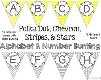 Primary Color Polka Dot Alphabet and Number Bunting