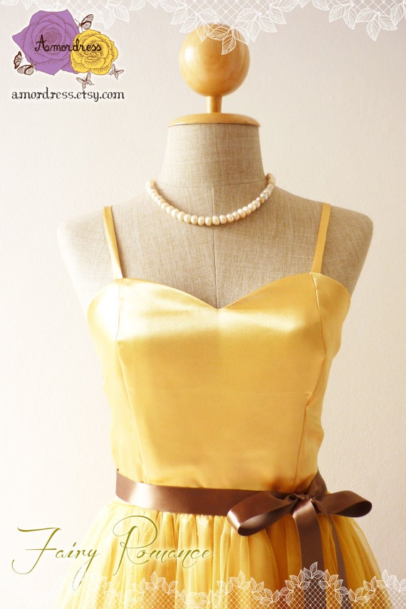 Sale Yellow Gold Dress Party Dress Yellow Tutu Prom By Amordress