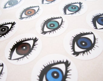 Colorful Eyes Stickers for kids craft projects, scrapbooking, greeting ...