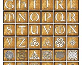 Items similar to Celtic Letters & Symbols Digital Collage Sheet - 1.25 ...