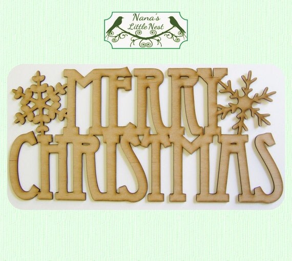 Merry Christmas Wood Cut Out