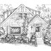 Custom House Sketch hand drawn home portrait in ink