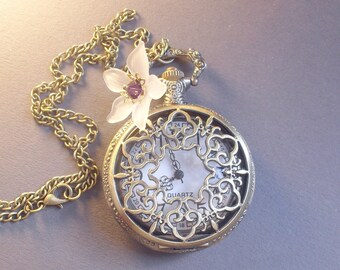 Flower pocket watch | Etsy