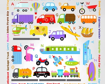 Car Transportation Alphabet Peel and Stick by innovativestencils