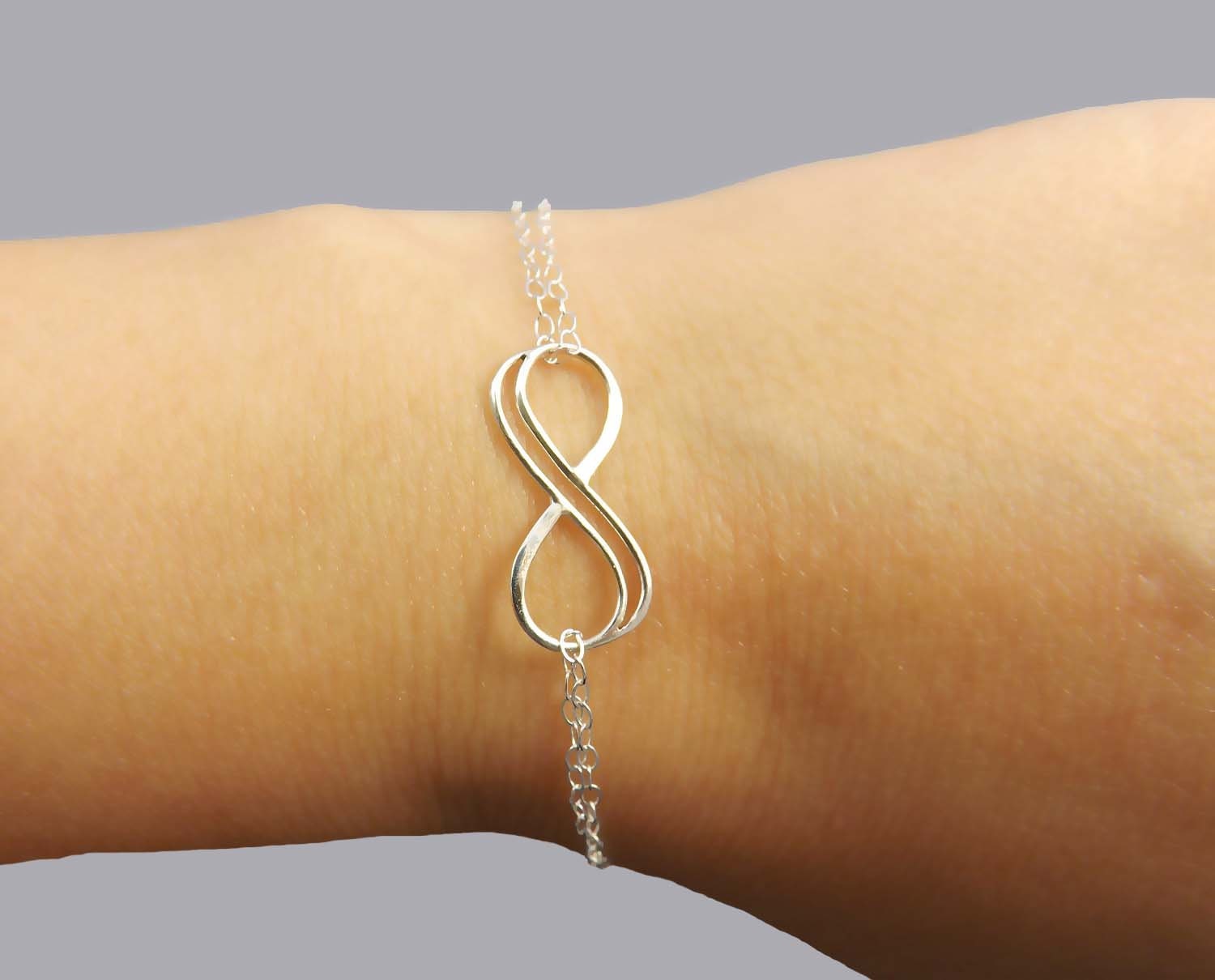 Double Infinity bracelet birthday wedding by jewelrycraftstudio