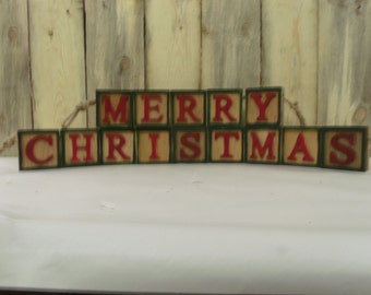 Christmas blocks | Etsy