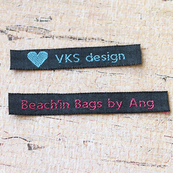 50 Cotton Woven Clothing Labels 1 Line of Text Sew or Iron On