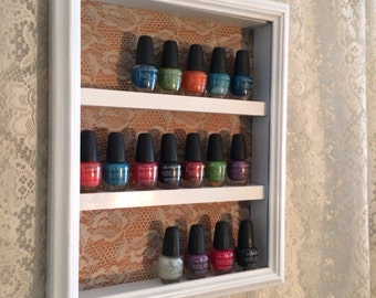 Nail Polish Storage ( lace background)