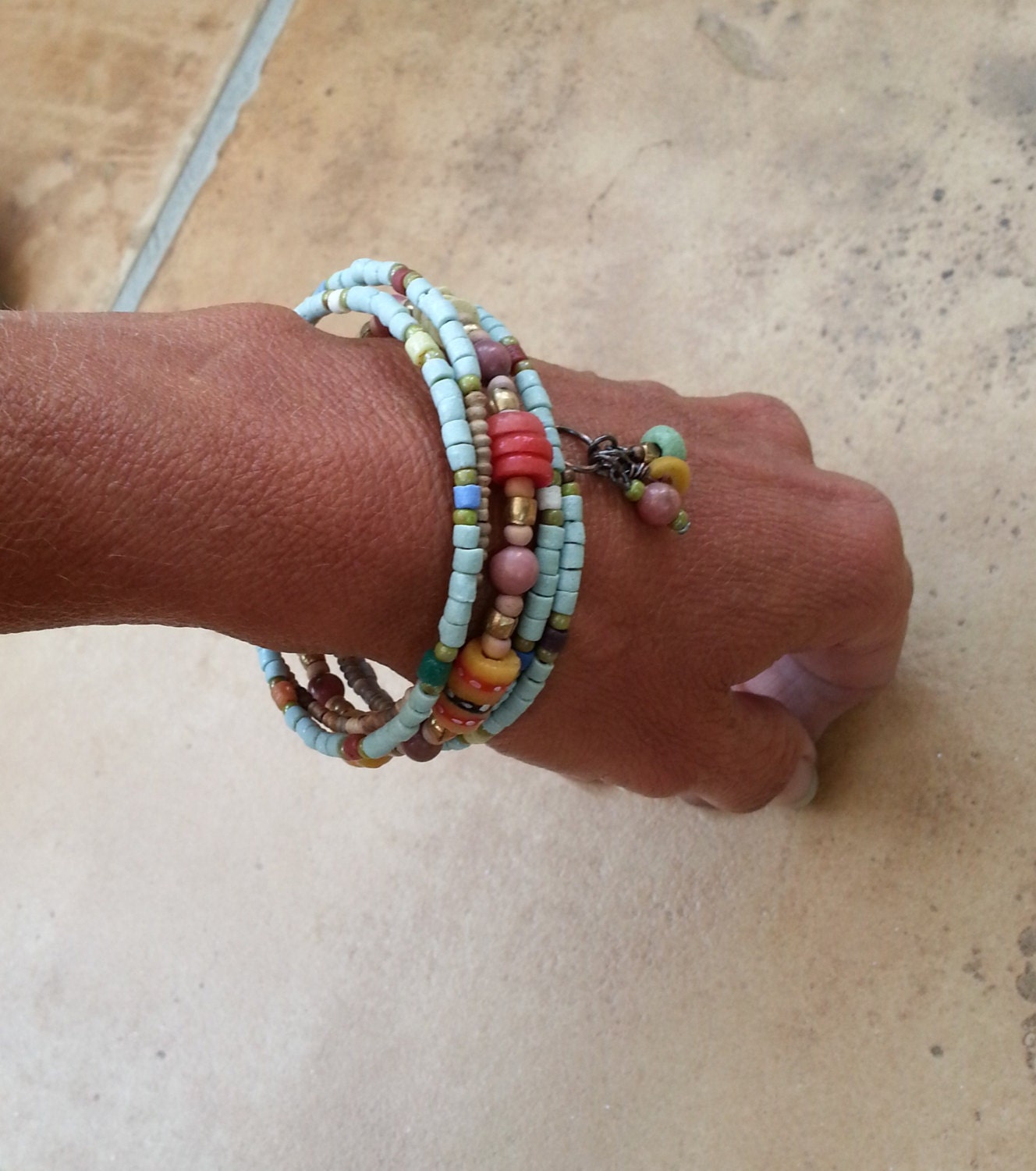 Etsy Uk Boho Stacking Hippie Beach Bracelet Wrap Re Cycled
