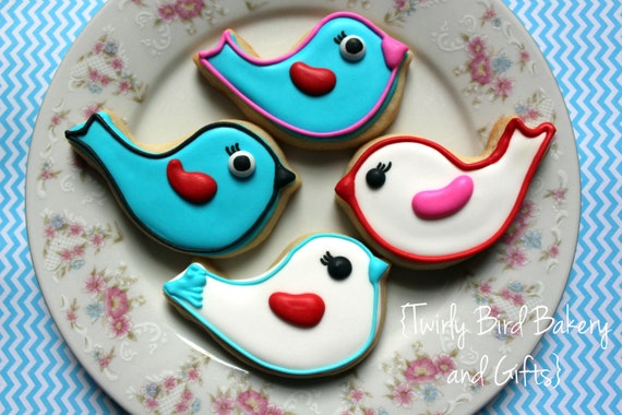 Items similar to Bird Decorated Sugar Cookies on Etsy