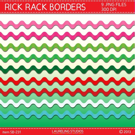 holiday clip art rick rack digital scrapbook by LaurelingStudios