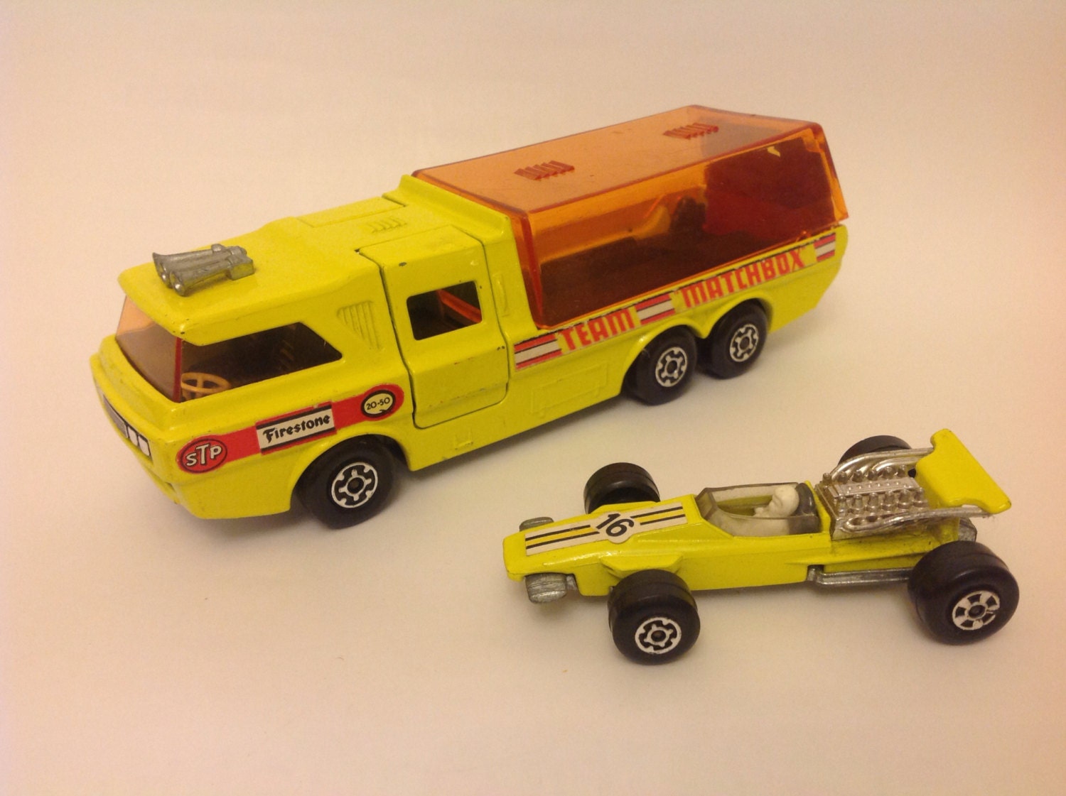 Matchbox Super-Kings No K-7 Racing Car Transporter and No 34
