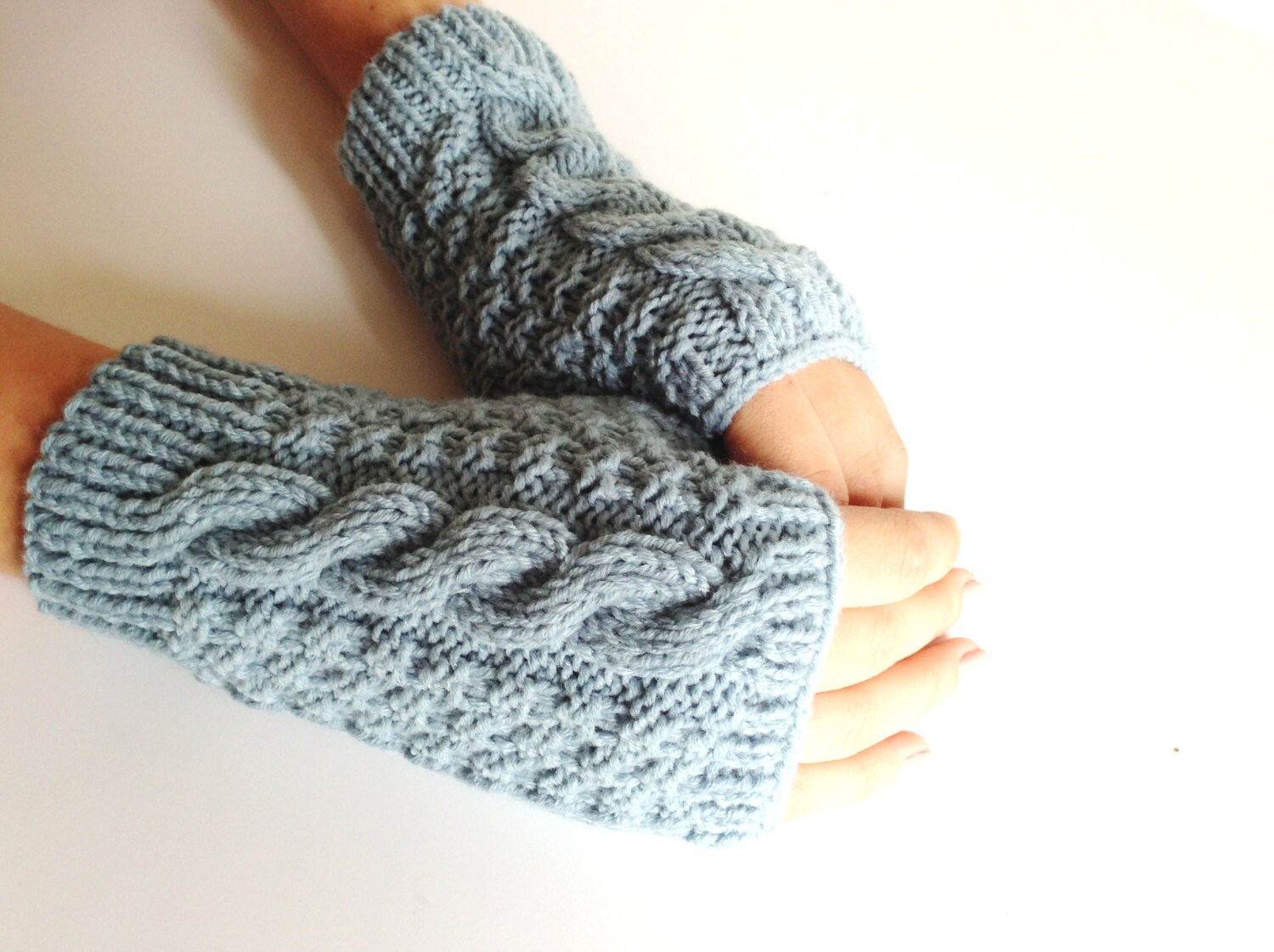 Seafoam blue Fingerless gloves Fingerles by LaVieBoeretroos