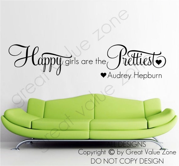 Items Similar To Happy Girls Are The Prettiest Audrey Hepburn Wall