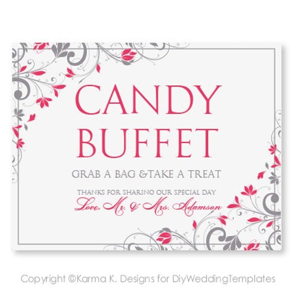Candy Buffet Foldover Sign Template Download by KarmaKWeddings