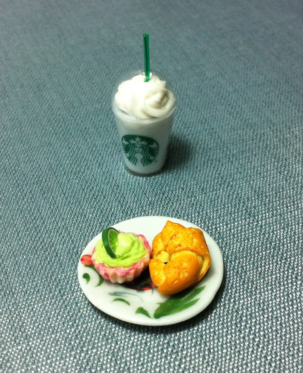 Breakfast Set Miniature Clay Polymer Croissant Bakery Food