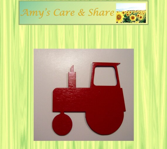 Red Tractor Finished Wood Cut Out/Free by AmysCareandShare on Etsy