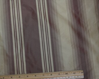 Gold & Mauve Vertical Stripes on 100% Silk by SilksUnlimited