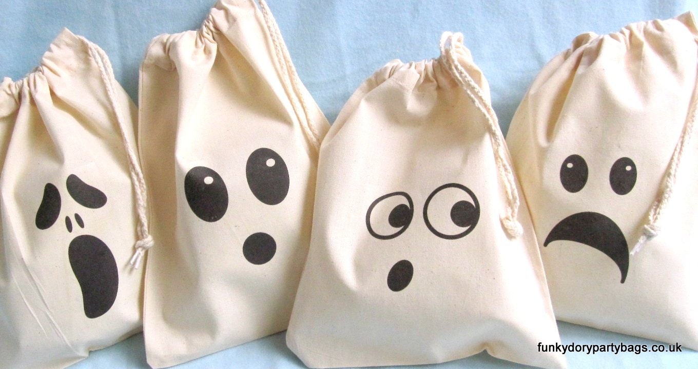 Halloween Ghost Trick or Treat Bag by FunkyDoryPartyBags on Etsy