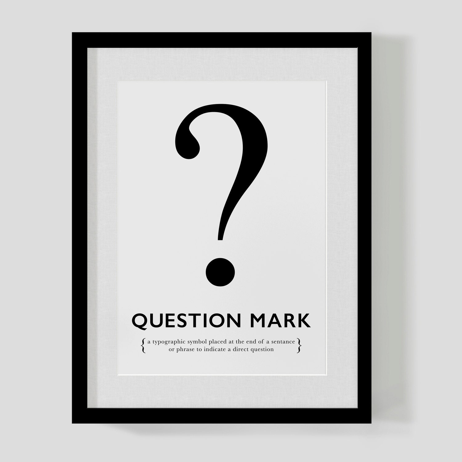 QUESTION MARK poster print custom colours designer