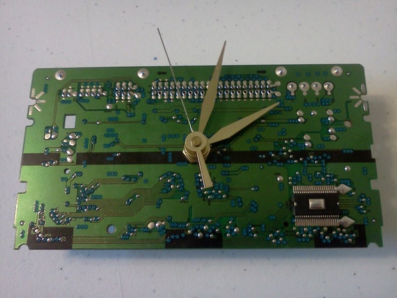 Circuit Board Quartz Analog Wall Clock by TheArtSpike on Etsy