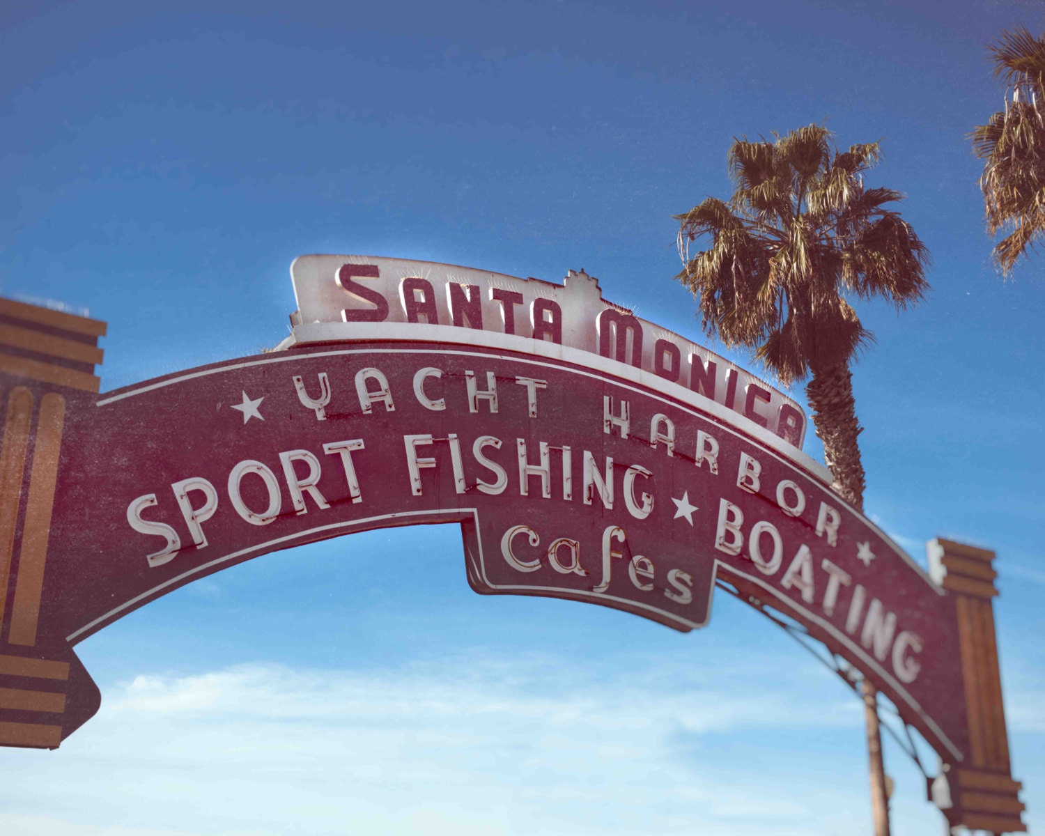 Santa Monica Beach Sign Pier Southern California Los