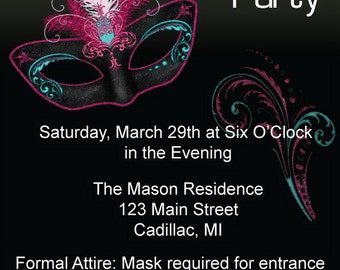 Unique masquerade invites related items | Etsy