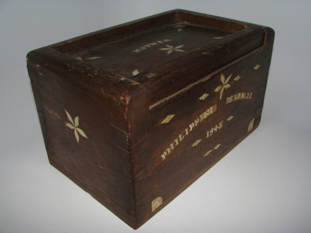 World War II Era Handmade Keepsake Box for Mother. Inlaid Mother of ...