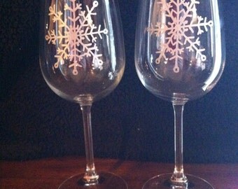Unique snowflake glassware related items | Etsy