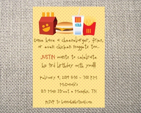 Items similar to PRINTED or DIGITAL McDonalds Inspired fast food ...